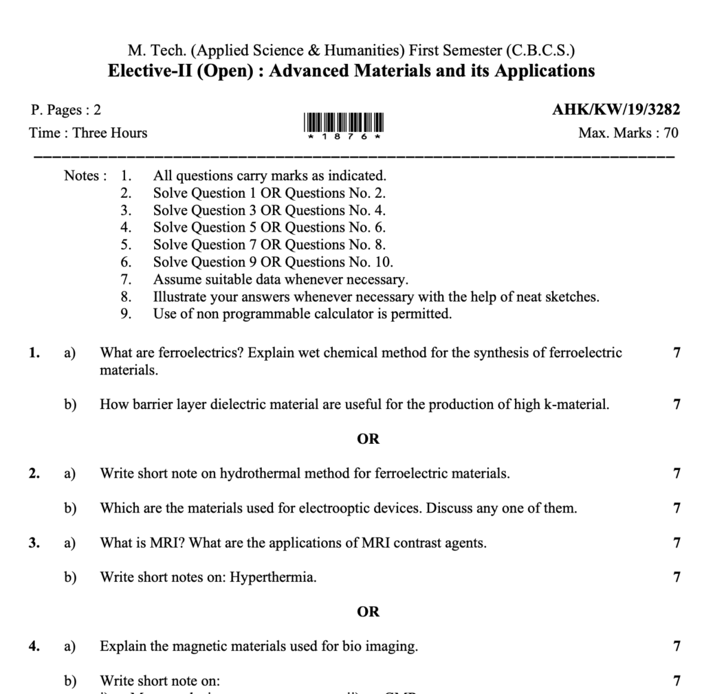 RTMNU Question Paper Download PDF